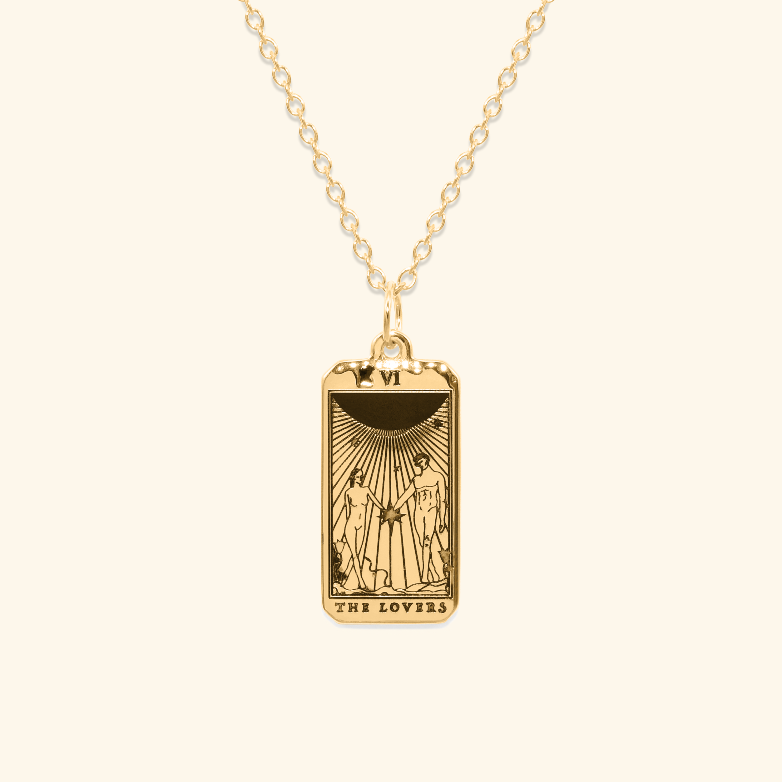 The Lovers Tarot Card Necklace Schmuck Longer Production Ketten